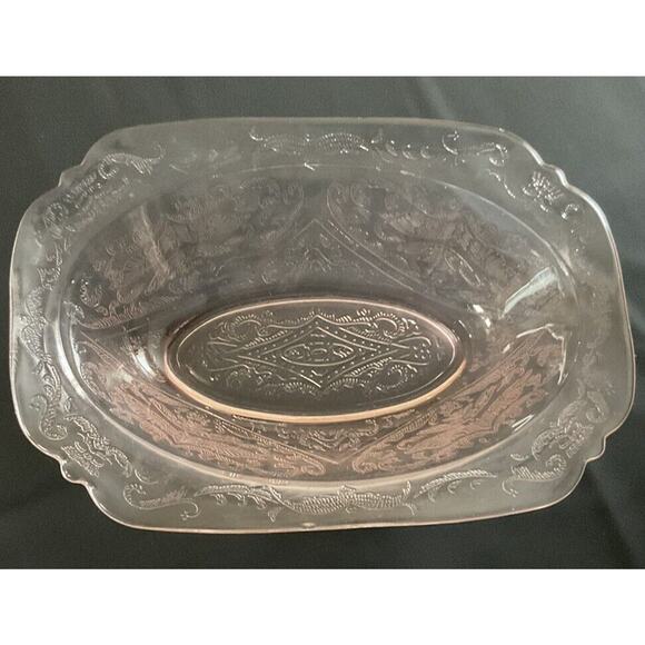 Indiana Glass | Dining | Vintage Pink Madrid Oval Bowl Depression Glass ...
